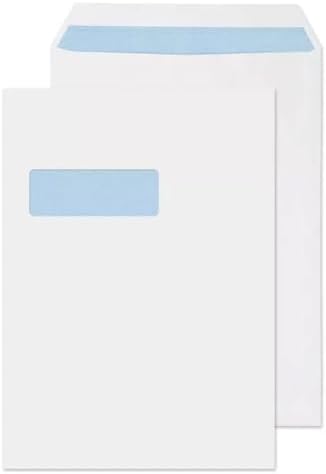 RFE Pack of 50 - C4 / A4 White Mailing Envelopes with Window Self Seal ...