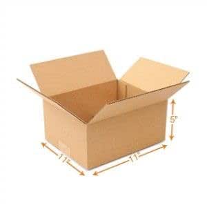 Flexi Box 3 Ply Single wall 11 x 11 x 5 Inch Count 50 Corrugated Brown ...