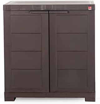 Cello Novelty Compact Plastic 2 Door Cupboard with Shelf(Brown ...