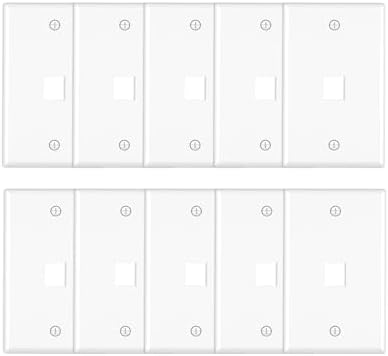 Amazon.com: LEENUE Ethernet Keystone Wall Plate 1-Port, 10-Pack RJ45 ...