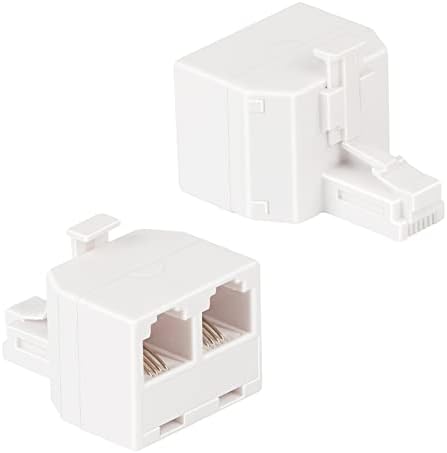 Amazon.com: Uvital RJ11 Plug 1 to 2 Dual Phone Line Splitter Wall Jack ...