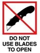 The Packaging Wholesalers 3x4-Inch "Do Not Use Blades to Open Knife ...