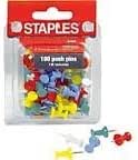 Amazon.com : Staples Push Pins (100 Pack) Assorted Colors : Tacks And ...