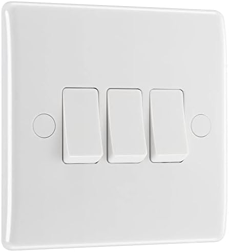 BG Electrical 10AX Plate Switch 3 Gang, 2 Way, 843 : Buy Online at Best ...