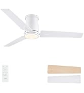 CJOY Ceiling Fans with Lights and Remote, 52inch Black Outdoor Ceiling ...