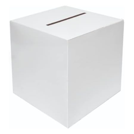 WHITE WEDDING PARTY CARD RECEIVING POST BOX - WITH WHITE LID : Amazon ...