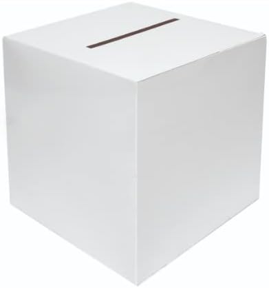 Vynche Classic White Cardboard Post Box, 28 cm x 28 cm x 2 cm, Wedding ...