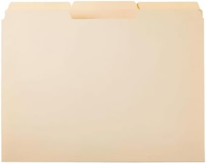 Amazon.com : Letter Size Manila File Folder 1/3 Cut – 12PC : Office ...