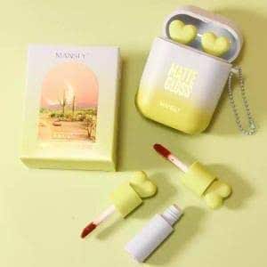 Buy New Earbud Case shaped liquid lipsticks 2pcs/set Moisturizing lip ...