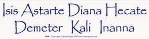 Amazon.com: Isis Astarte Diana Bumper Sticker (EBISA) - : Automotive