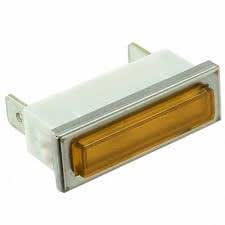 2390QD3-28V Rectangular Indicator Light, 28V, Amber, with .250QC ...