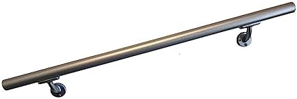 B52 Anodized Handrail Aluminum Stairs Kit Stainless Steel Look 7 Ft and ...