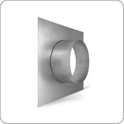 Flanged Spigot on Square Plate, 300mm Diameter, ducting, hydroponics ...