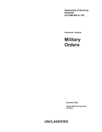 Department of the Army Pamphlet DA PAM 600-8-105 Personnel-General ...