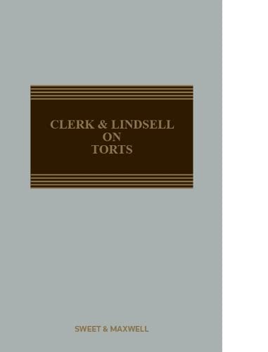 Clerk & Lindsell on Torts: Amazon.co.uk: Jones, Professor Michael ...