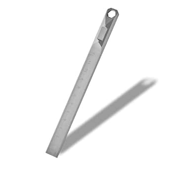 LXQQFUN Titanium Ruler, 12cm Metric Straight Ruler, EDC Multifunctional ...