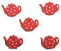 Amazon.co.jp: Red Spotty Teapots Cupcake Toppers : ホーム＆キッチン