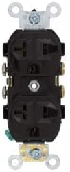 Heavy-Duty Commercial Grade Duplex Receptacle w/Indented Face, 2P, 20A ...