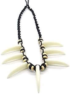 Jungle Caveman Necklace Prehistoric Necklace Bone Costume Accessory ...