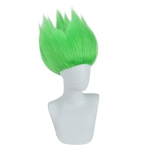 Amazon.com: PATTNIUM Lime Green Wig Short Green Spiky Hair Wigs ...