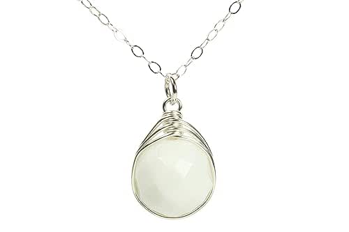 Amazon.com: Jessica Luu Jewelry Handmade White Alabaster Gemstone ...