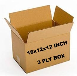 STRC-Corrugated Packing Boxes, 3 Ply- 18x12x12 Inches, 120 GSM Paper ...