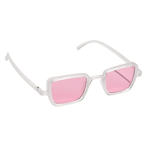 Buy Haute Sauce Pink Rectangular Sunglasses for Women | Transparent ...