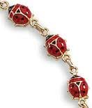 Amazon.com: 14K Gold Lady Bug Bracelet,Enamel : Clothing, Shoes & Jewelry
