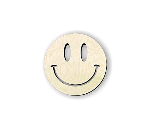 Amazon.com: Smiley face Wood cutout for crafts, wooden craft Smile ...