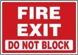 Safety Sign Sticker | Fire Exit Do Not Block PVC Sign Stickers : Amazon ...