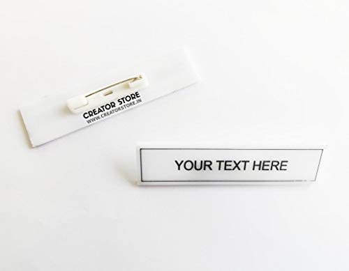 Buy Customised/Personalised White Acrylic Pinback Name Badge - (Pack of ...