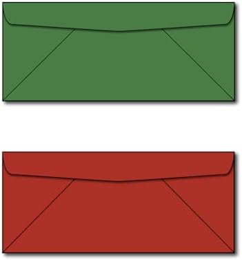 Amazon.com : Red & Green #10 Envelope Holiday Pack - 100 Envelopes ...