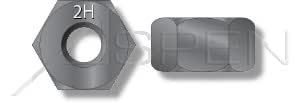 (35 pcs) 1-1/2"-6, Hex Heavy Nuts, Single Chamfered, Washer Faced ...
