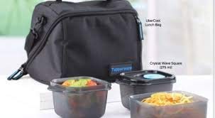 Buy Bakerz Tupperware BPA-free Plastic Ultra Cool Lunch Set (Black ...