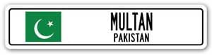 Amazon.com - Pack of 6-2'' Stickers - Multan, Pakistan Street Sign ...