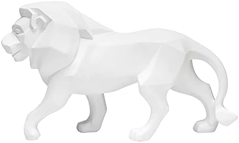 Amazon.com: 11" Sitting Lion Sculpture - Black Polyresin Decorative ...