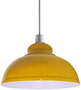 Mini Retro Gloss Yellow Arco Style Dome Ceiling Pendant Light Shade ...