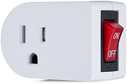 Electes 3 Prong Grounded Single Port Power Adapter with Red Indicator ...