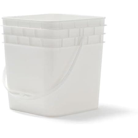 Amazon.com - 5.3 Gallon White Rectangular Bucket/Pail with Hinged Snap ...