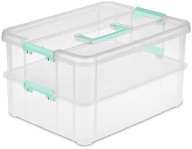 Amazon.com - Yesland 3 Layer Stack & Carry Box Set of 2, Small Plastic ...