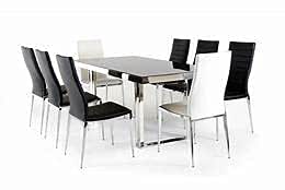 Stainless Steel Dining Table 6 Chairs 6x6 : Amazon.in: Home & Kitchen