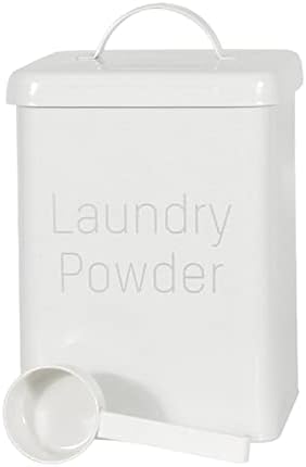 Laundry Powder Tin With Scoop - Metal Washing Powder Storage Box ...