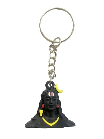 (Pack of 2) Lord Shiva Adiyogi Mahadev Black Rubber Keychain & Keyring ...