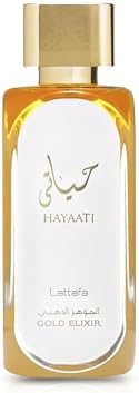 Amazon.com : Lattafa Hayaati Gold Elixir Eau De Parfum Spray for Unisex ...