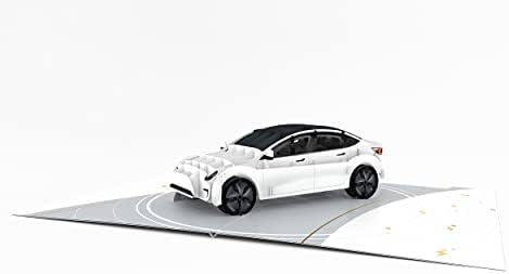 Amazon.com : WOWPAPERART Pop Up 3D Greeting Card for Tesla Model 3 New ...