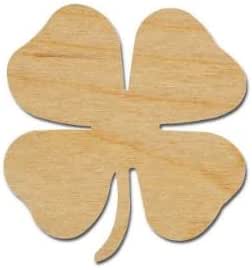 Amazon.com: 4 Leaf Clover Shape | Unfinished Wood Cutouts for DIY ...
