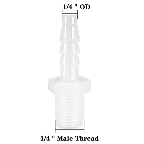 Snapklik.com : ANPTGHT Plastic Hose Barb Fitting, 1/4 Barb X 1/4 NPT ...