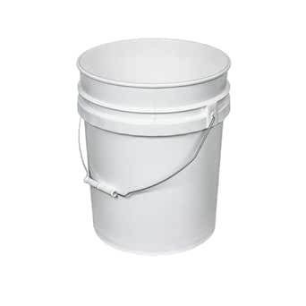 Amazon.com: ATERET 5 Gallon Buckets Only - Durable 90 Mil All Purpose Pail - White Bucket - Food ...