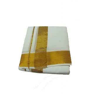 Buy OM POOJA SHOP Pure Cotton Dhoti & Shawl Set – Traditional Pavitra ...