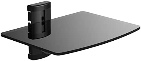 Tempered Black Glass Floating Shelf Wall Mount For Consoles/DVD players ...
